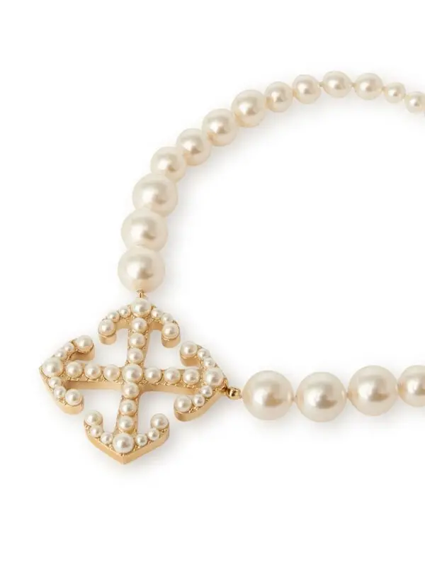 Off-White Pave Arrow-motif Necklace