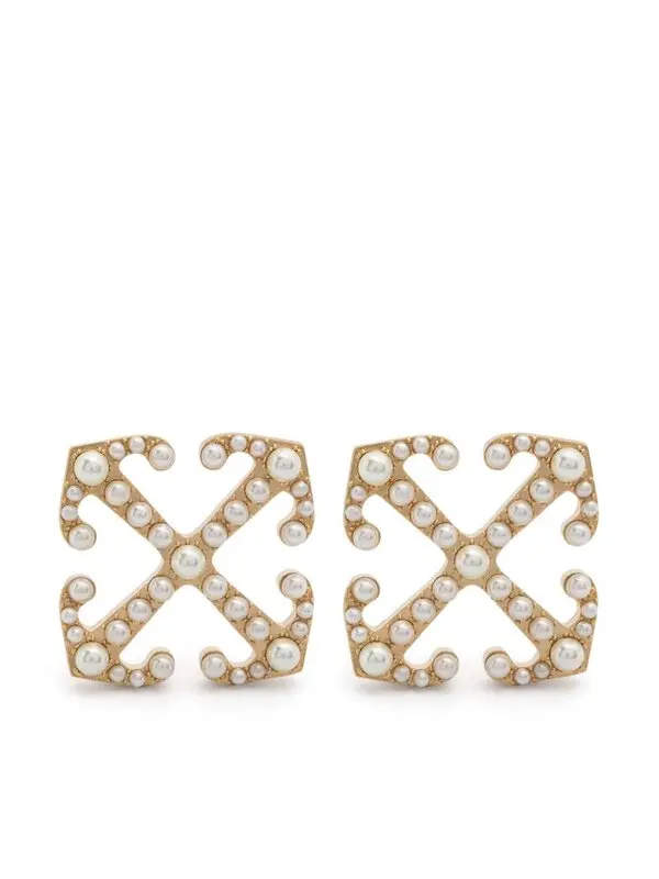 Off-White Arrow Stud Earrings - Gold