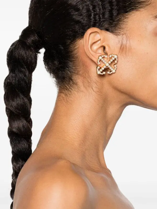 Off-White Arrow Stud Earrings