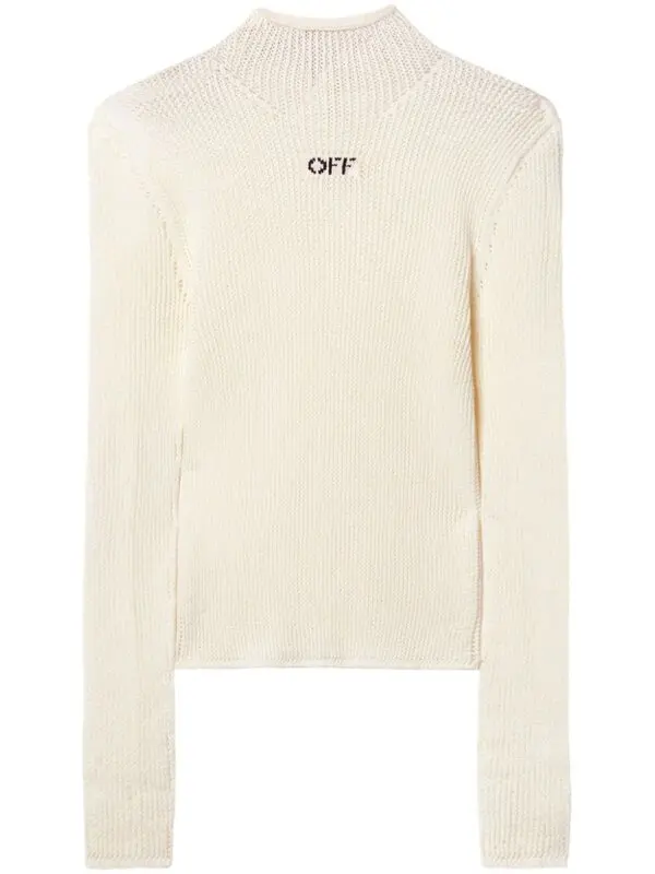 Off-White Intarsia-knit Logo Top