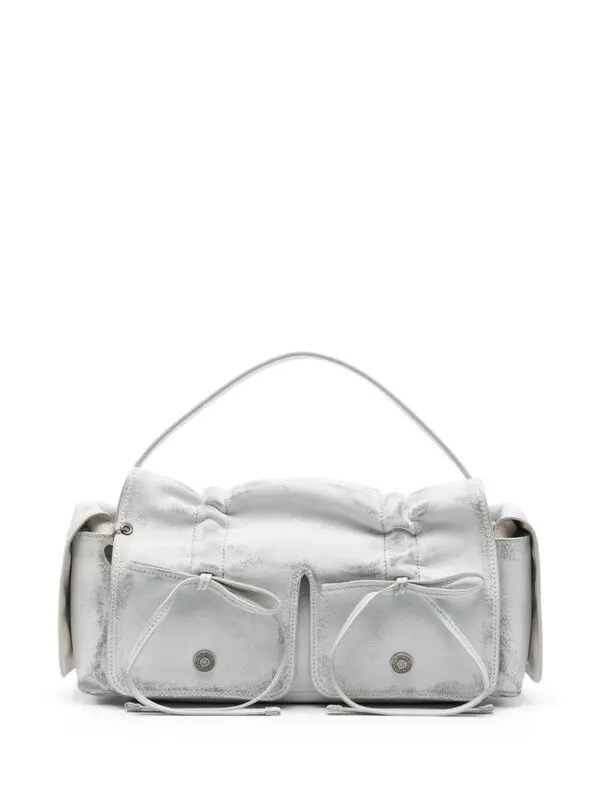 Acne Studios Multipocket Leather Tote Bag - White