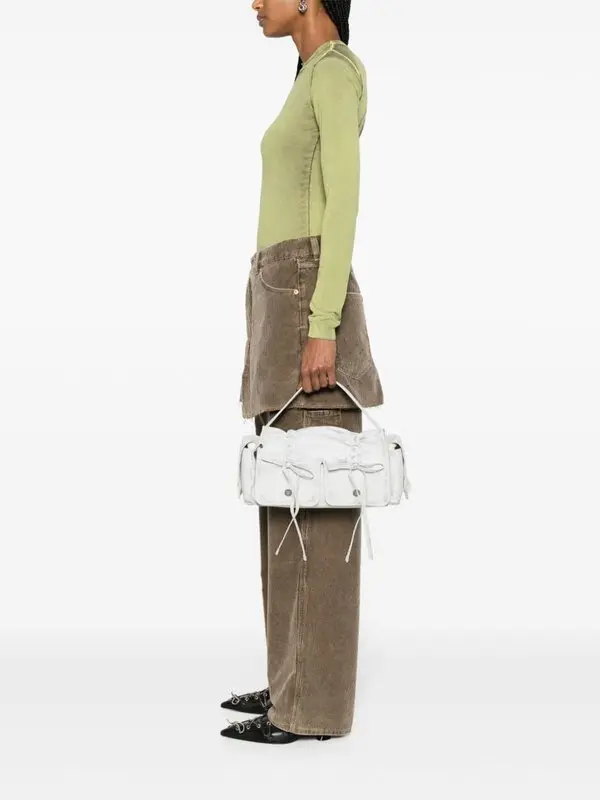Acne Studios ホワイトボディバッグ Acne Studios - Multipocket shoulder bag - White/grey