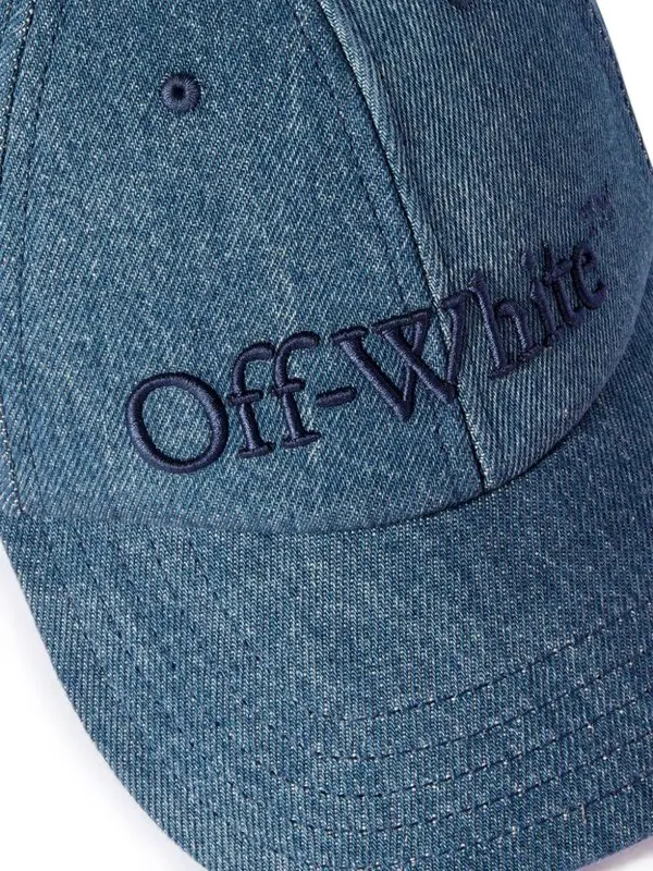 Off-White Logo Embroidered Denim Cap Off-White Embroidered Denim Cap In Blue - 10% Off | Editorialist main image 3
