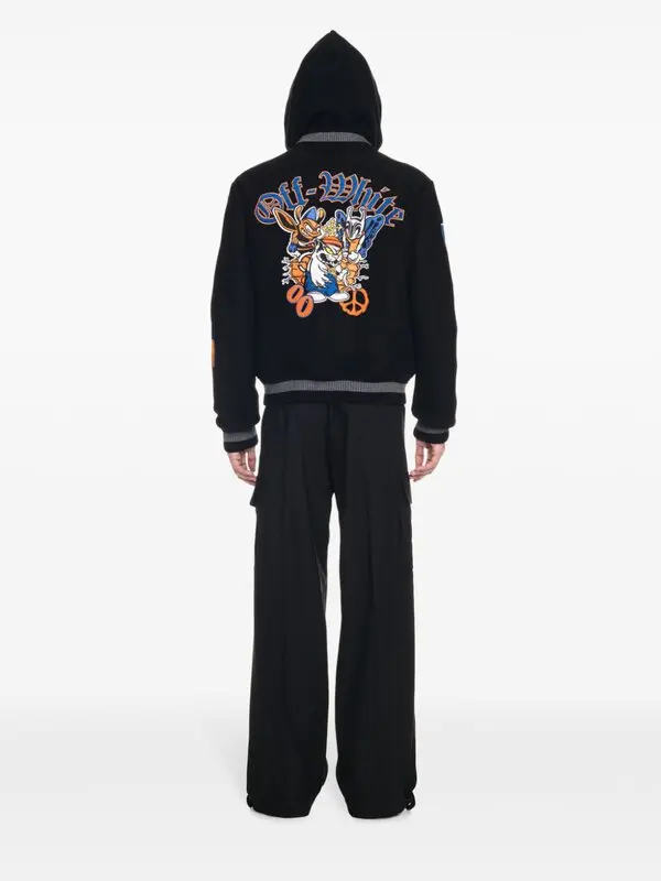 Off-White Chenille-logo Bomber Jacket