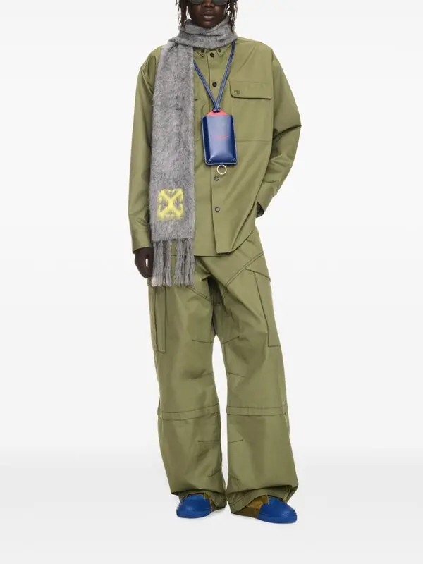 Off-White Logo-embroidered Shirt Jacket - Green