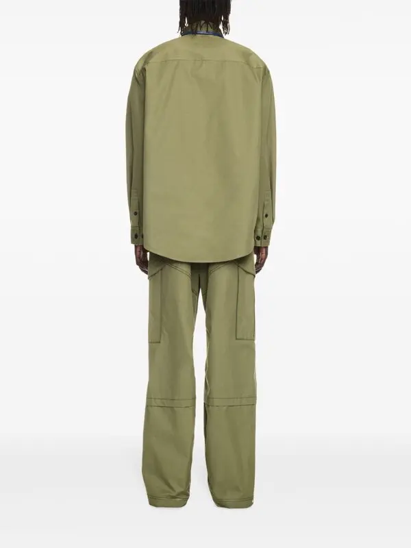 Off-White Logo-embroidered Shirt Jacket - Green