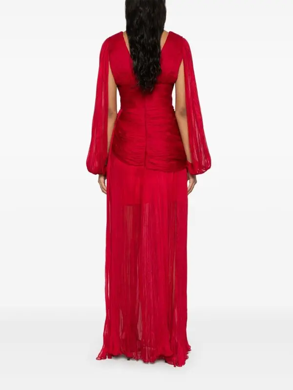 IRIS SERBAN Leona Plissé Maxi Dress