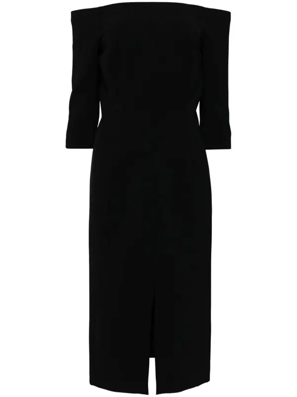 Carolina Herrera Off-shoulder Midi Dress - Black
