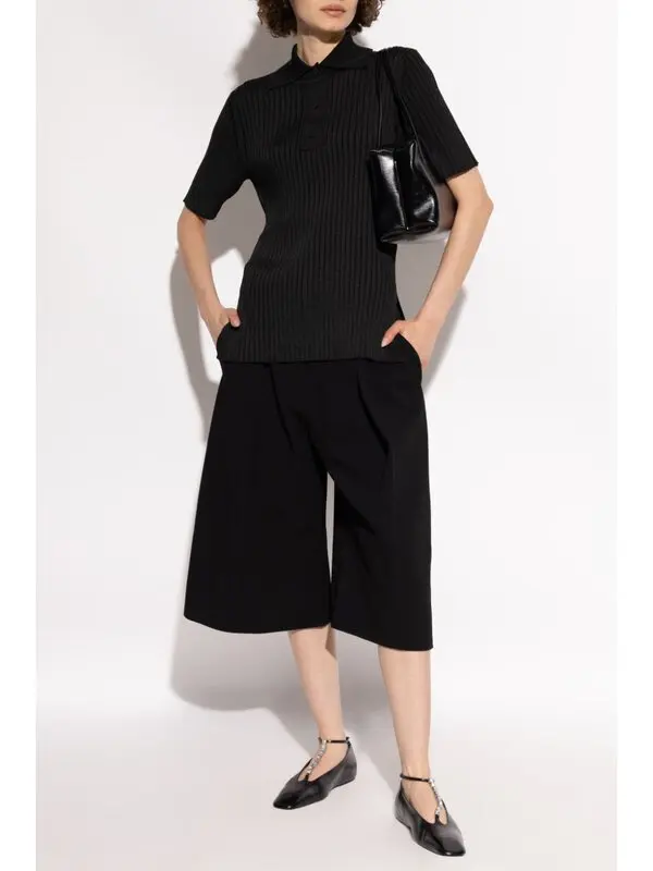 JIL SANDER Ribbed Polo Top