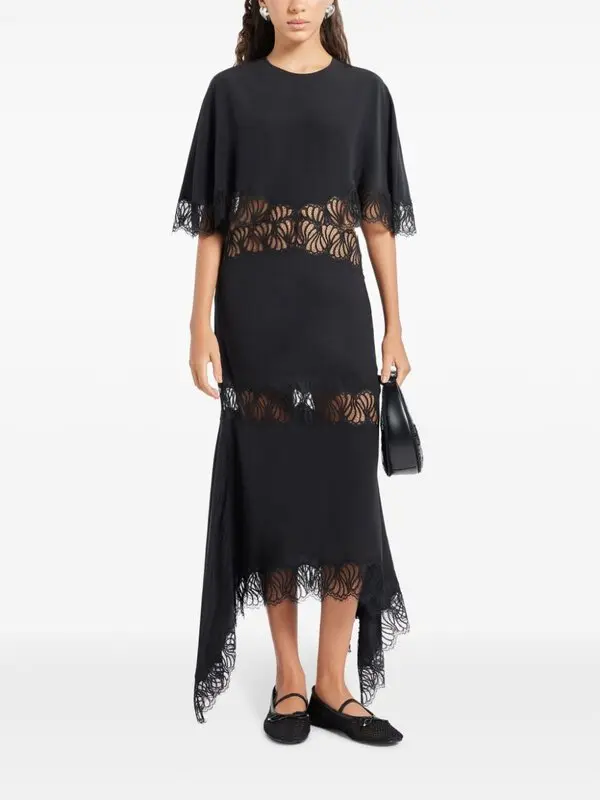 Stella Mccartney Asymmetrical Lace Dress In Black - 39% Off | Editorialist