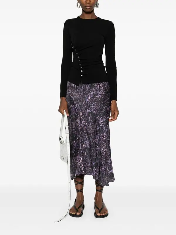 Rabanne Drapé Jersey Top - Black