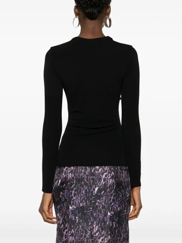 Rabanne Drapé Jersey Top - Black
