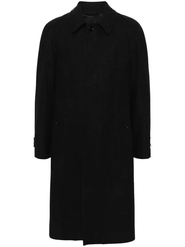 LARDINI Striped Virgin Wool-cashmere Coat