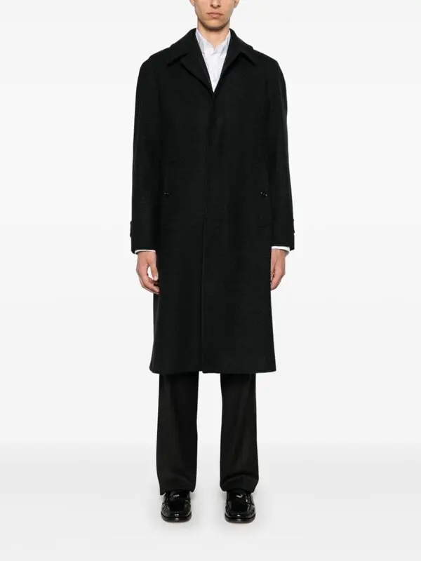 LARDINI Striped Virgin Wool-cashmere Coat