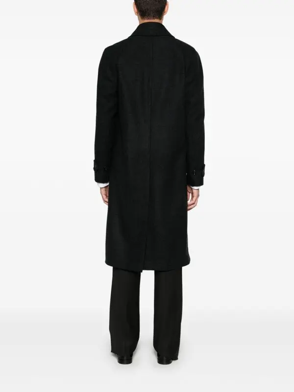 LARDINI Striped Virgin Wool-cashmere Coat