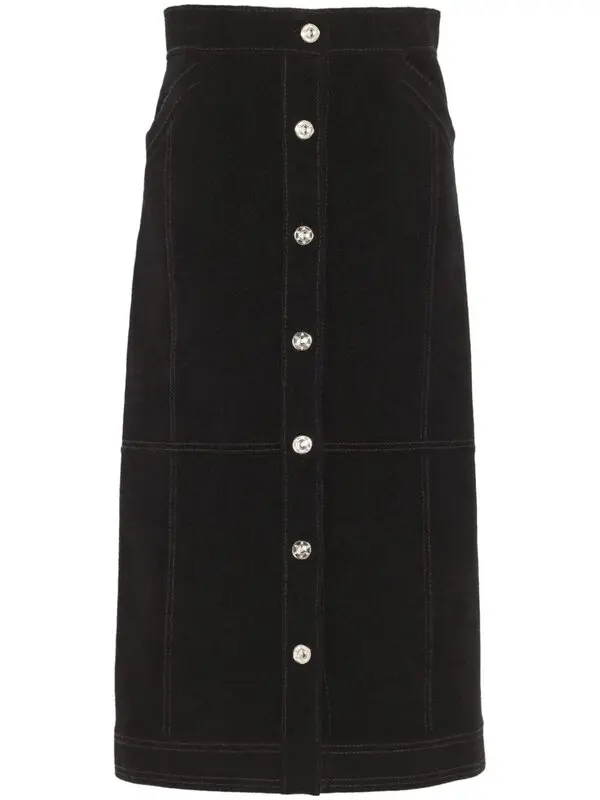 BARRIE High-waisted Midi Skirt - Black