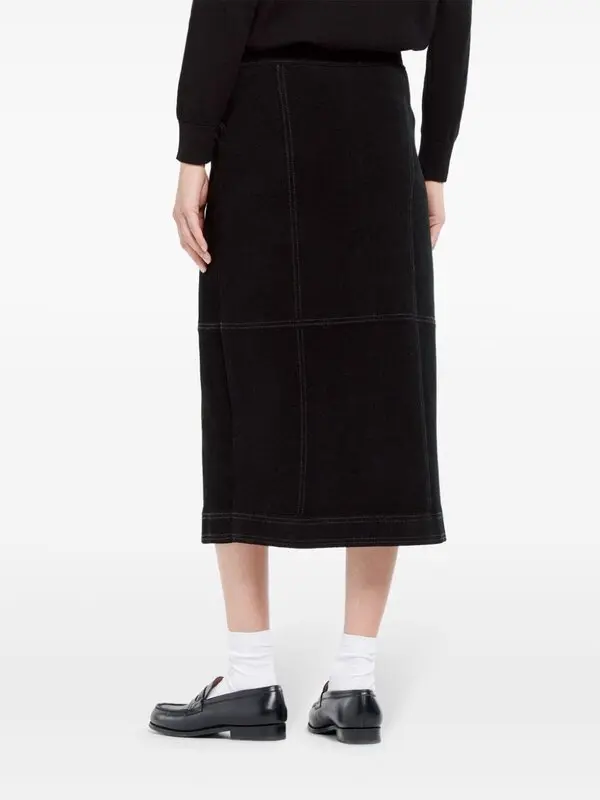 BARRIE High-waisted Midi Skirt - Black