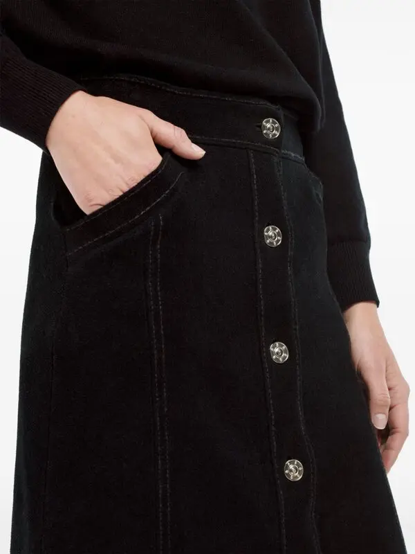 BARRIE High-waisted Midi Skirt - Black