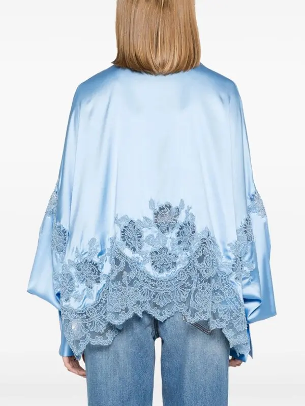 Ermanno Scervino Lace-panelled Shirt - Blue
