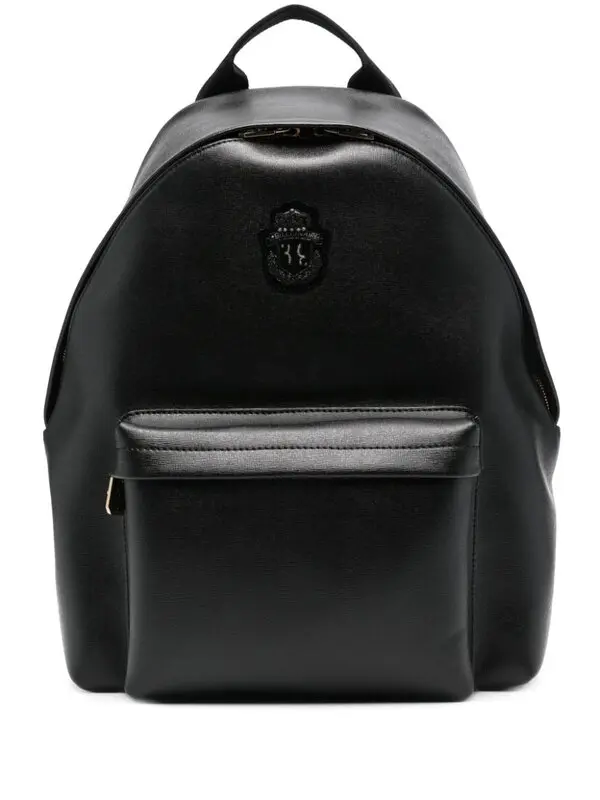BILLIONAIRE Leather Backpack - Black