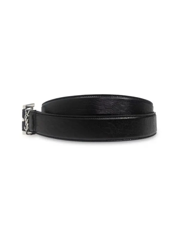 Saint Laurent Logo Plaque Belt - Black
