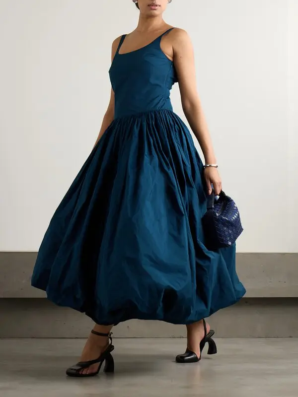 MOLLY GODDARD Lettice Gathered Taffeta Midi Dress