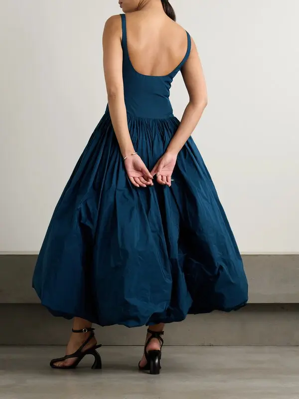 MOLLY GODDARD Lettice Gathered Taffeta Midi Dress