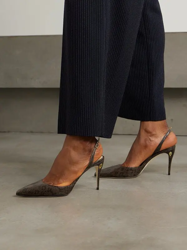 Jennifer Chamandi Vittorio 85 Elaphe Slingback Pumps - Brown