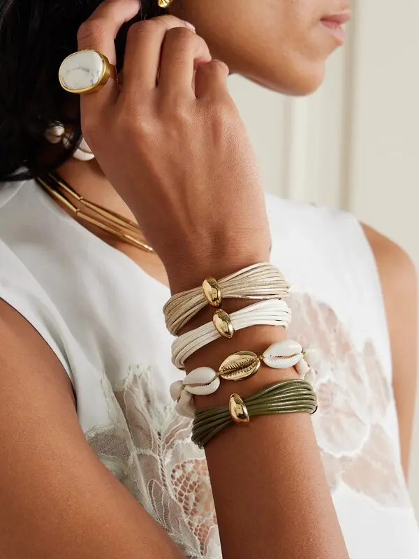 Tohum Design Large Gold-plated Shell Bracelet