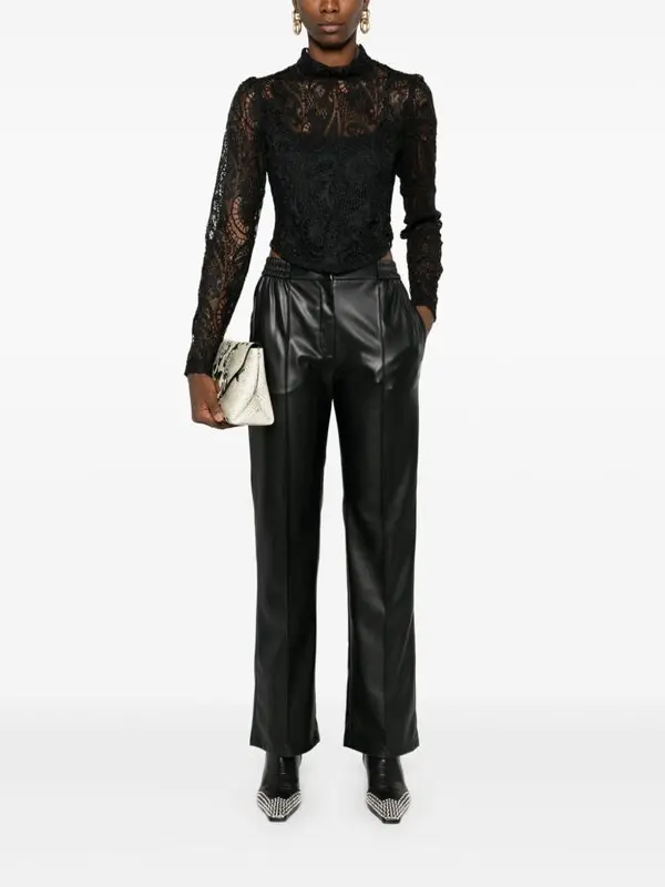 TWINSET Macramé Lace Cropped Blouse