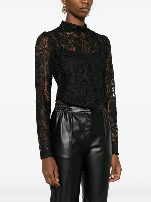 TWINSET Macramé Lace Cropped Blouse