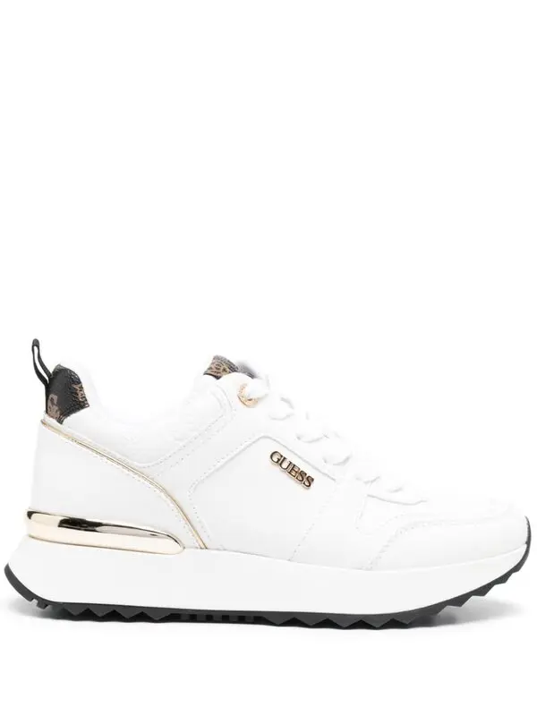 Guess Logo Appliqué Sneakers - White