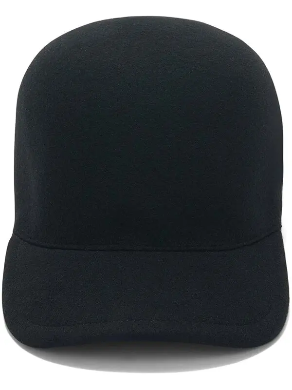 JIL SANDER Logo-embroidered Wool Cap - Black