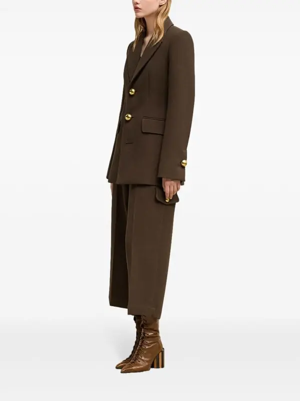 AMI Paris Fitted Buttoned Jacket - Brown