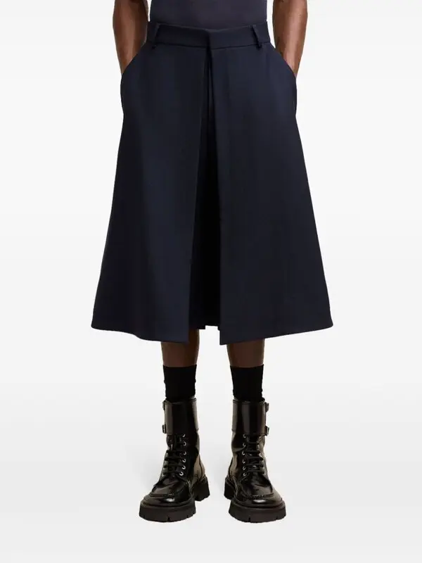 AMI Paris Wide-leg Panelled Shorts