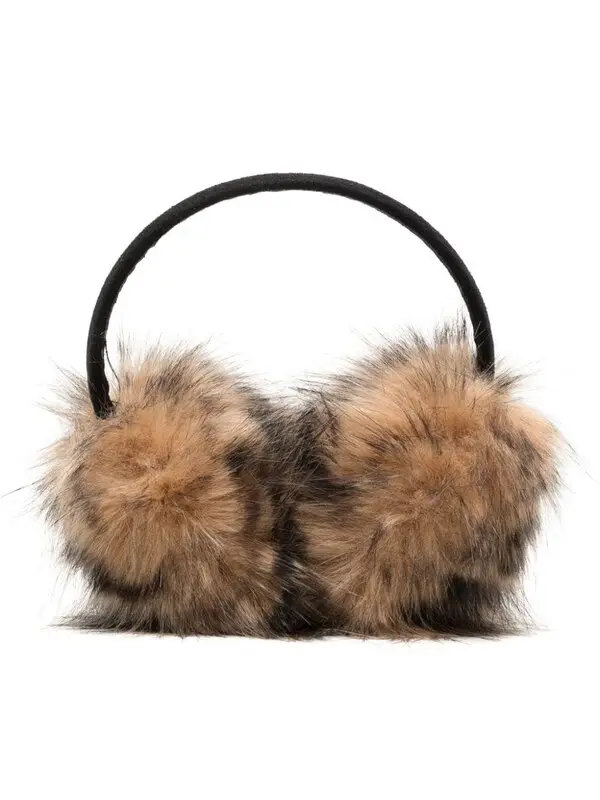 UNREAL FUR Leopard Print Earmuffs - Neutrals