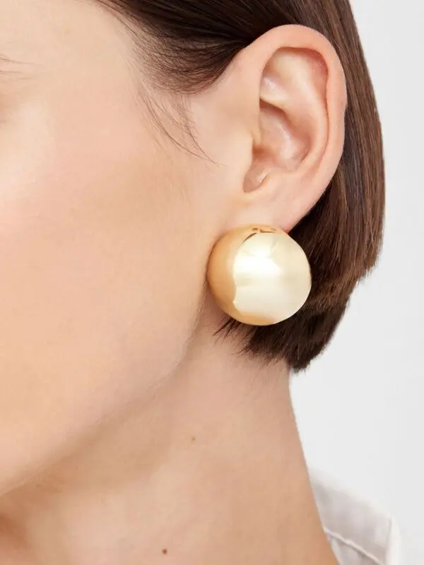 ANINE BING 14kt Yellow Large Dome Earrings