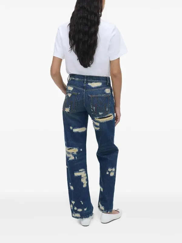Marc Jacobs Distressed Straight-leg Jeans