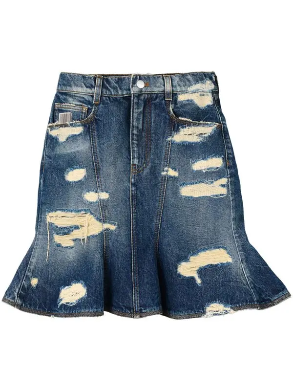 Marc Jacobs Rip&repair Fluted Mini Skirt - Blue