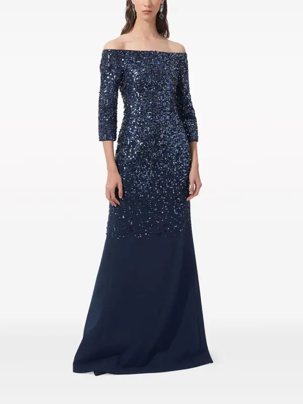 carolina herrera blue sequin dress Shiny Happy Season
