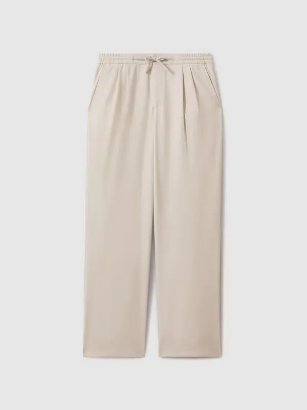 REISS Arden Relaxed Twill Drawstring Trousers