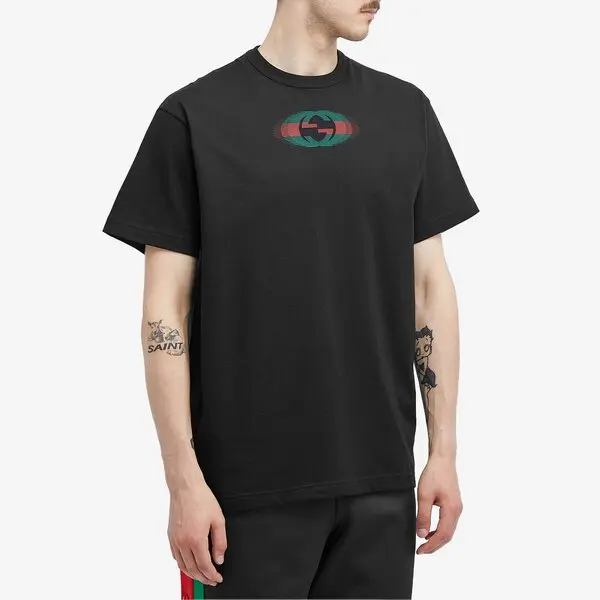 Gucci Back Logo T-Shirt In Black - 30% Off | Editorialist