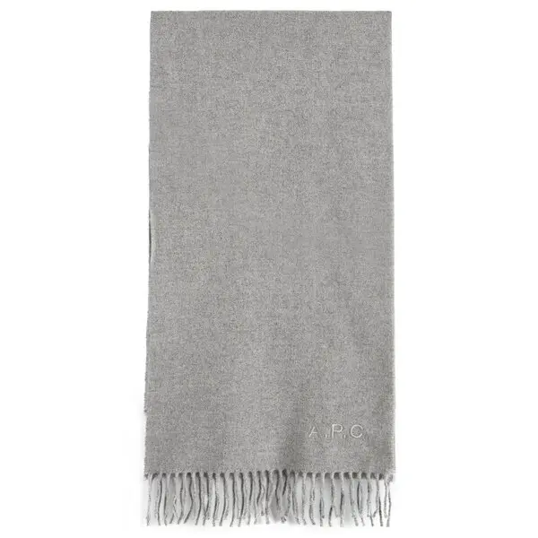 A.p.c. Ambroise Embroidered Scarf - Grey Heather