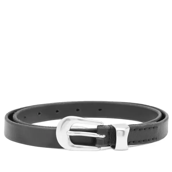 Our Legacy 2cm Leather Belt - Black Leather