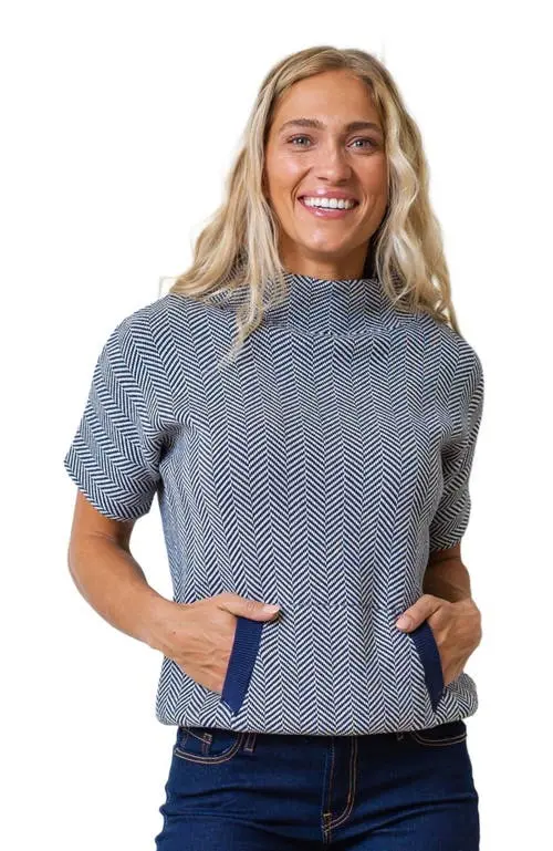 HOPE & HENRY Organic Cotton Mock Neck Sweater