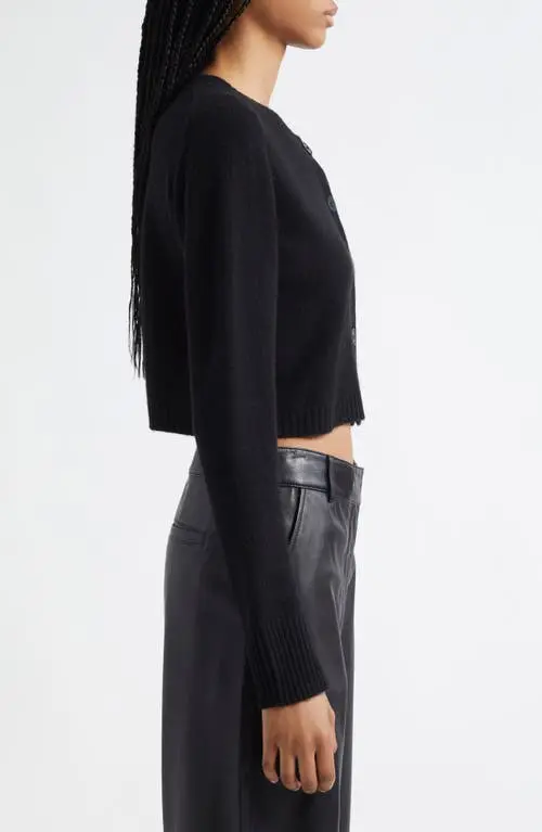 Loulou De Saison Zephir Crop Cashmere Cardigan - Black