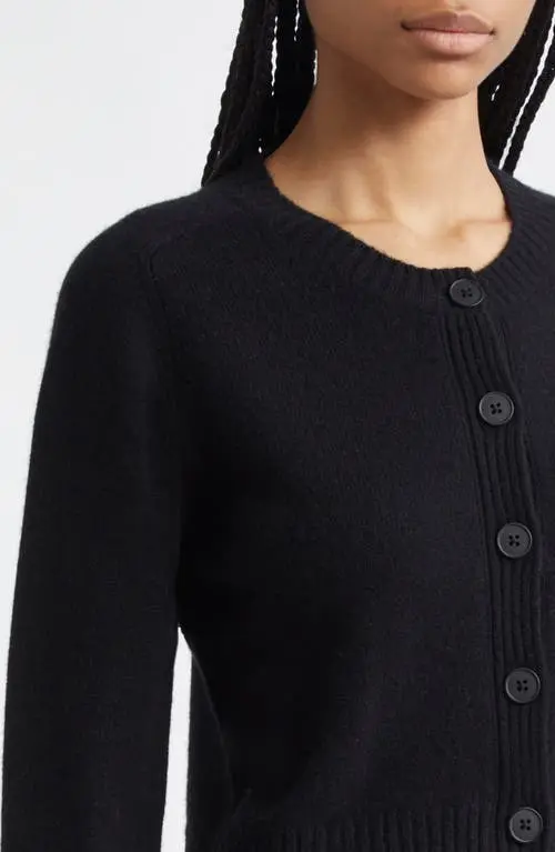 Loulou De Saison Zephir Crop Cashmere Cardigan - Black