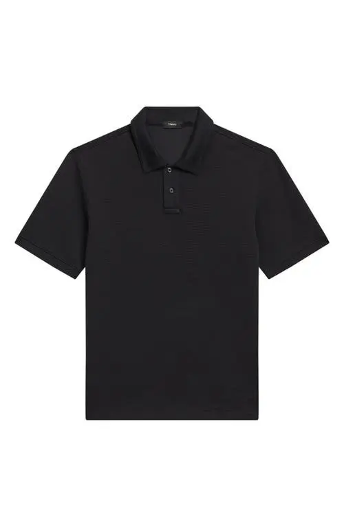 Theory Delroy Double Piqué Polo - Black
