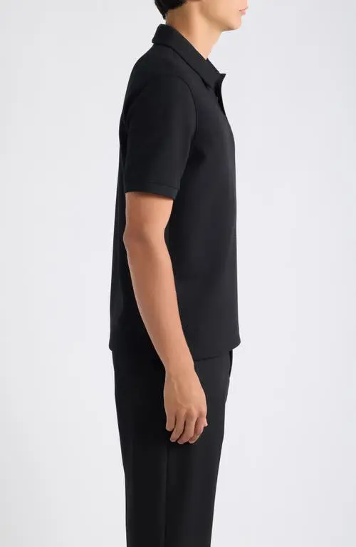 Theory Delroy Double Piqué Polo - Black