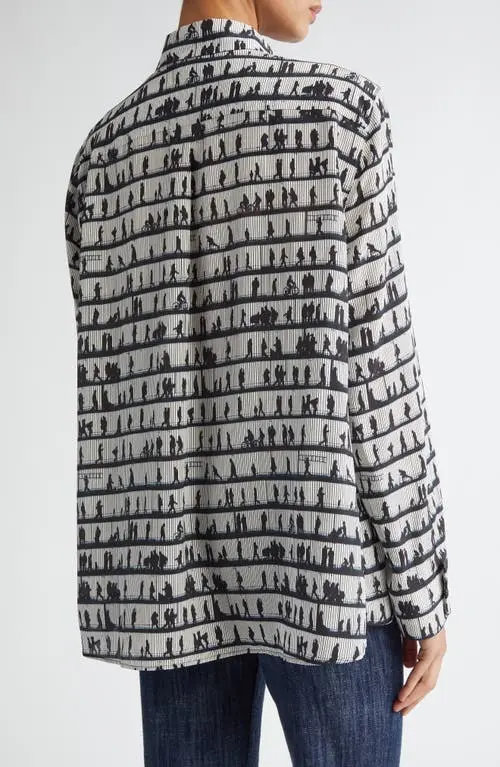 Akris People Print Silk Crêpe De Chine Shirt